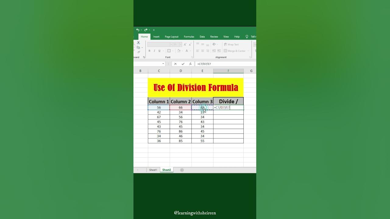Excel Division Formula Tips Tricks exceltips microsoftexcel excel-division-formula-tips-tricks-exceltips-microsoftexcel