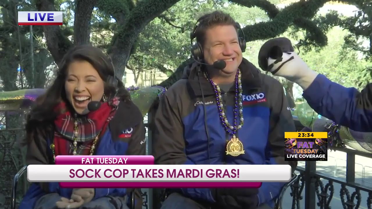 Sock Cop Takes on Mobile Mardi Gras - YouTube