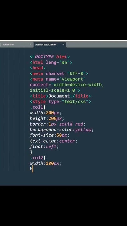 Position Absolute Property in HTML and CSS 💐#shorts #viral #html # ...