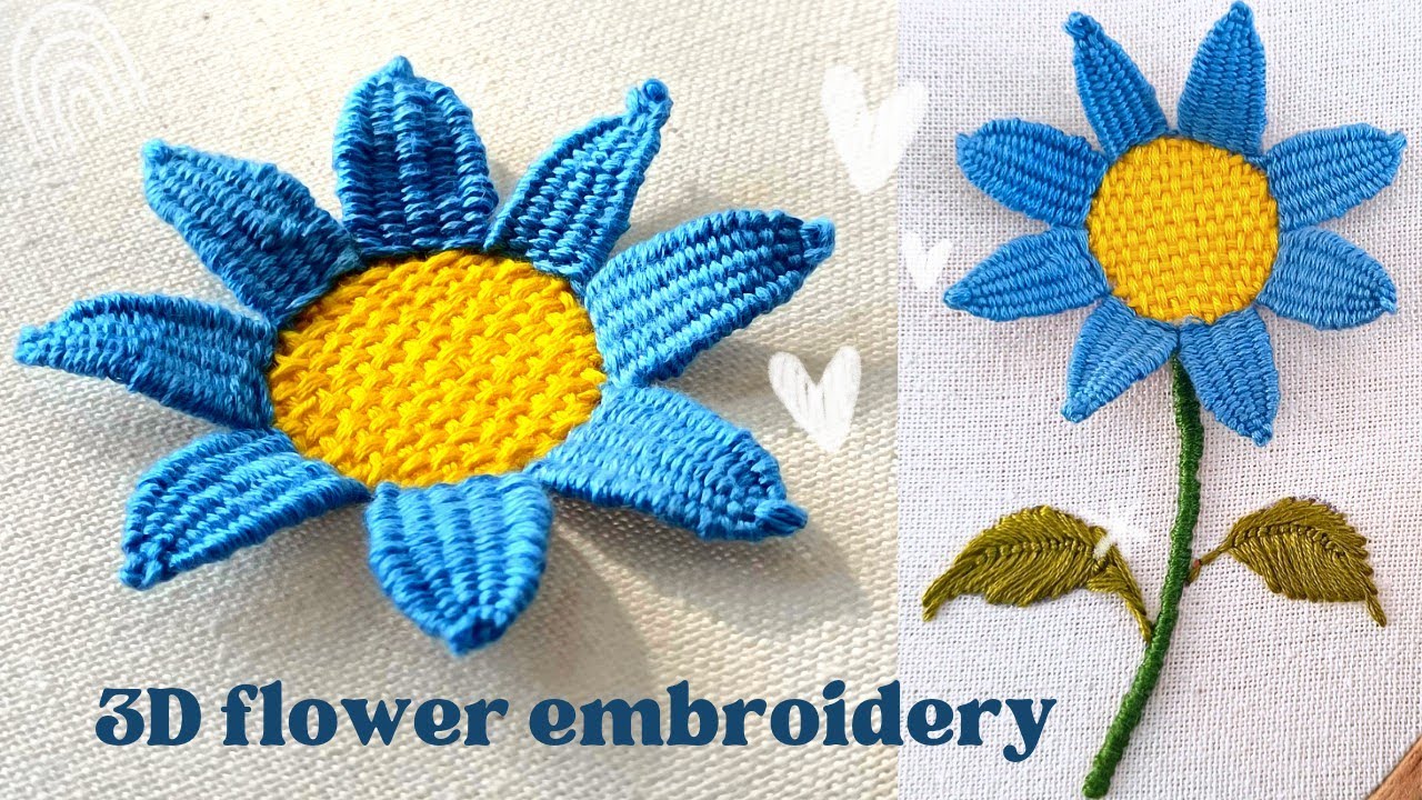 Let's learn how to create this stunning 3D embroidery flower 🧵# ...