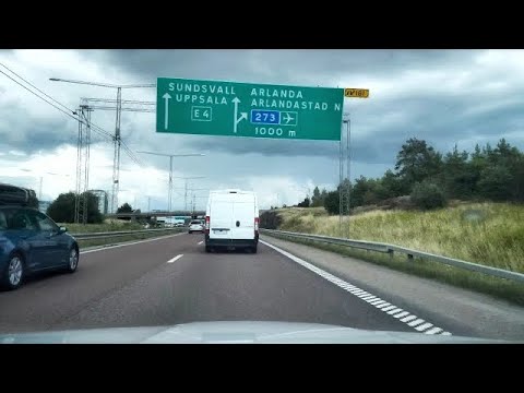 Stockholm Sweden, Driving to Arlanda Airport via E4 North | European ...