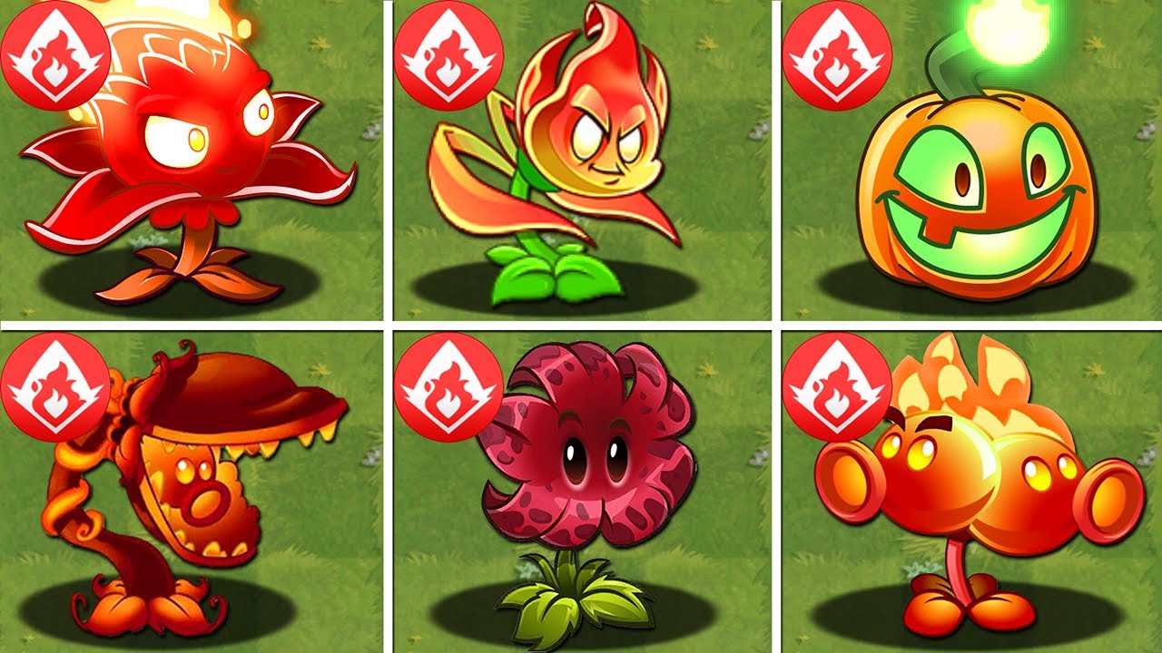 PvZ 2 Final Boss - All FIRE Plants Power-Up vs PvZ 2 Final Bosses Fight ...