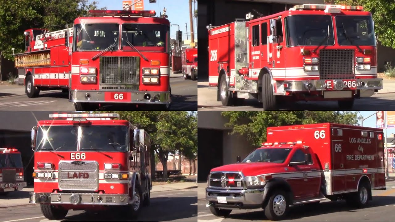 LAFD Task Force 66 & Rescue 66 Responding - YouTube