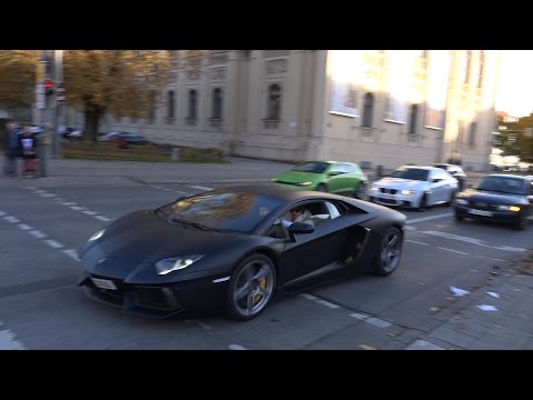Franck Ribéry speeding with his Lamborghini Aventador (matte black)
