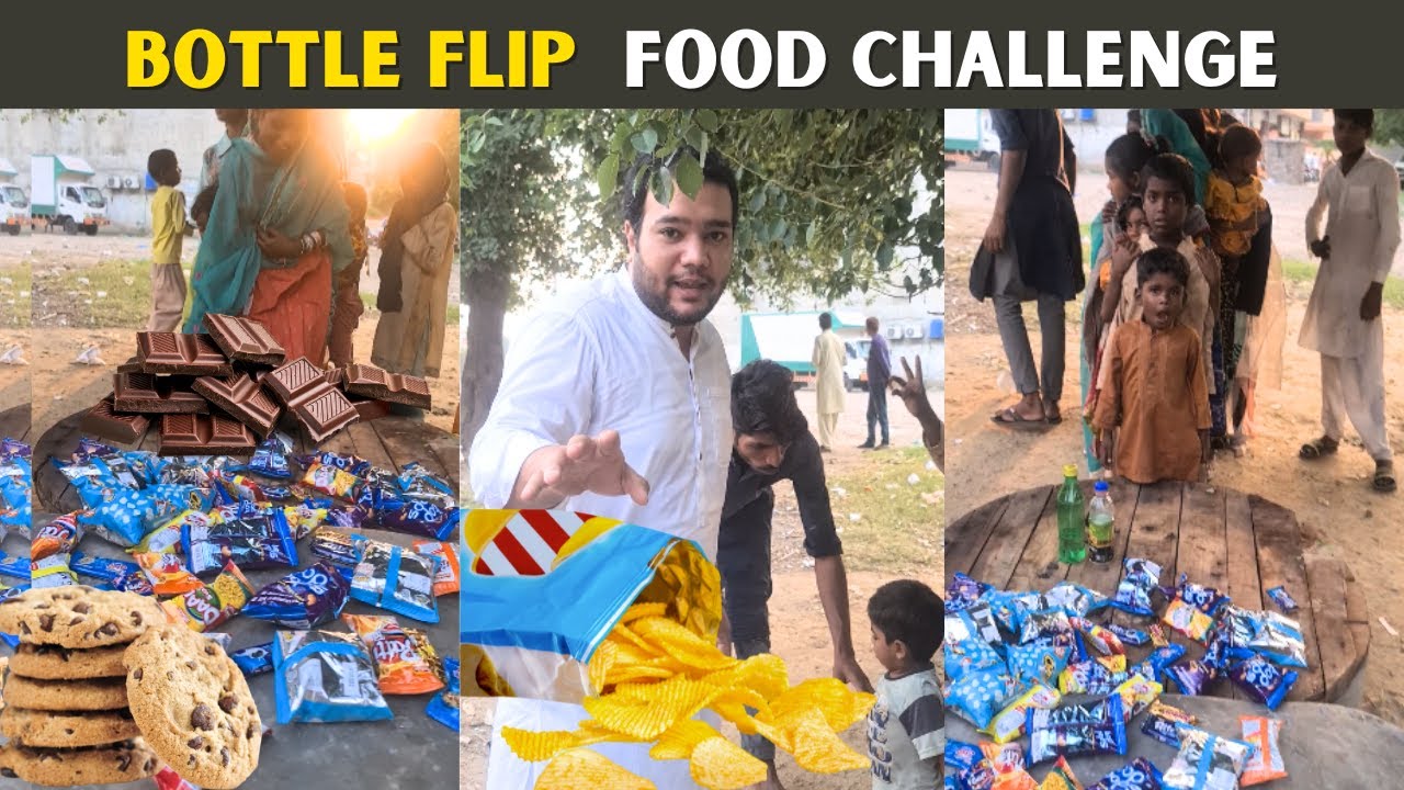 Bottle flip Food Challenge 😍 - YouTube