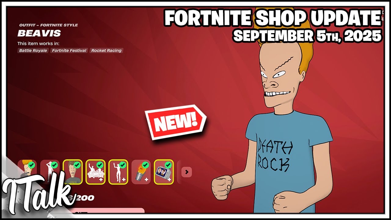 Fortnite Shop *NEW* BEAVIS & BUTTHEAD SKINS! [September 5th, 2025 ...