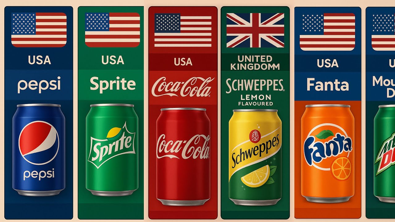 Top Soft Drinks From 50 Different Countries 🌎 | You’ve Never Seen These ...