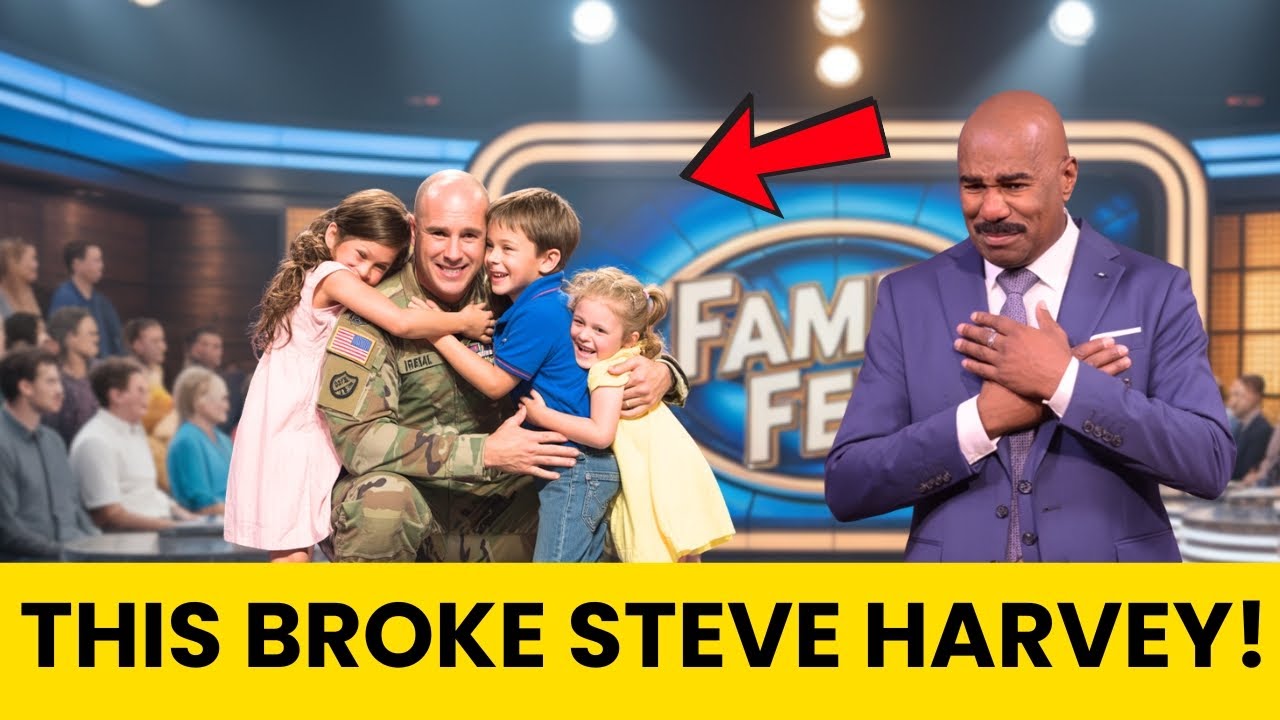 Deployed Soldier Surprises Kids on Family Feud - Steve Harvey Can't ...