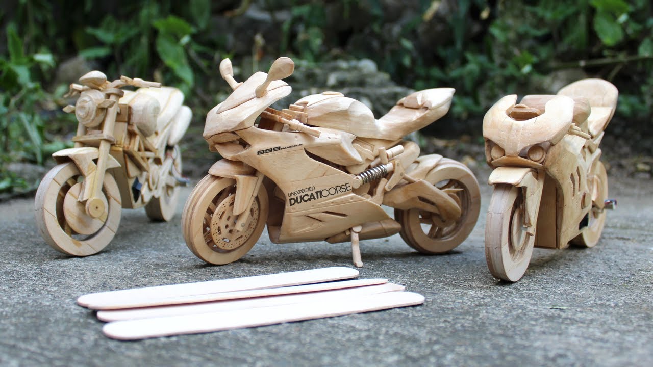 Wood Carving - Amazing Ducati Panigale Motorcycle - Popsicle Sticks ...