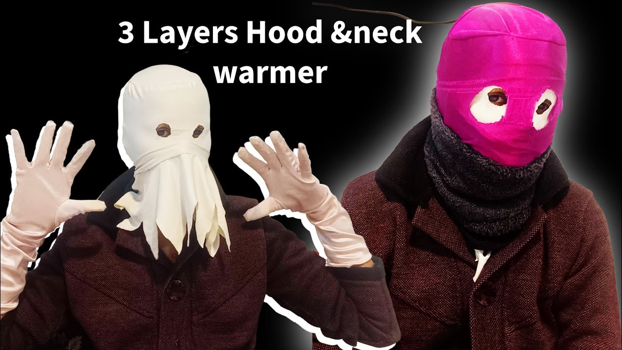 3 Layers hood & Neck warmer|| fitted Hood small & Big eye hole ...