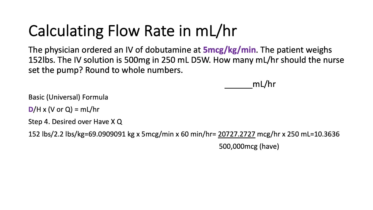 Basic Formula Critical Care Drips - YouTube