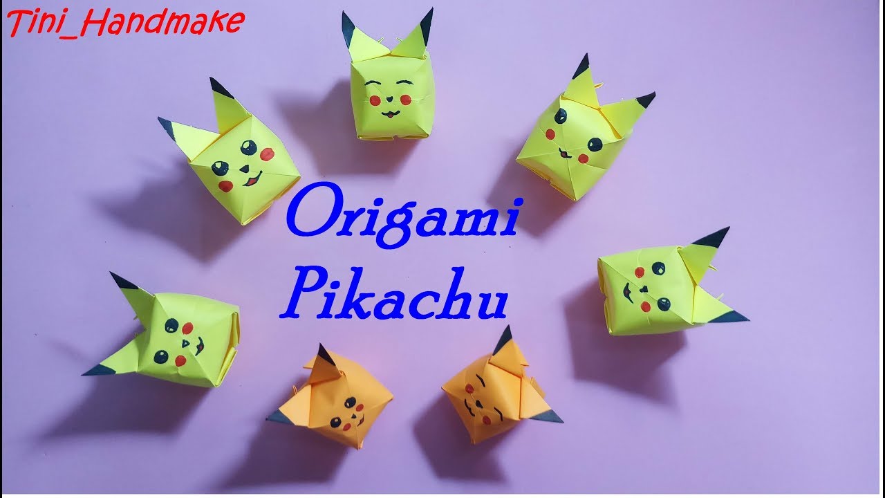 DIY Origami Pikachu/How to make an Origami Pikachu/Hướng dẫn gấp ...