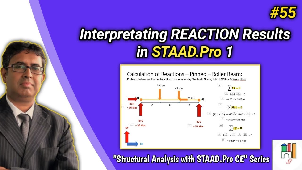 # 55 - Interpreting REACTION Results in STAAD.Pro – 1 - YouTube