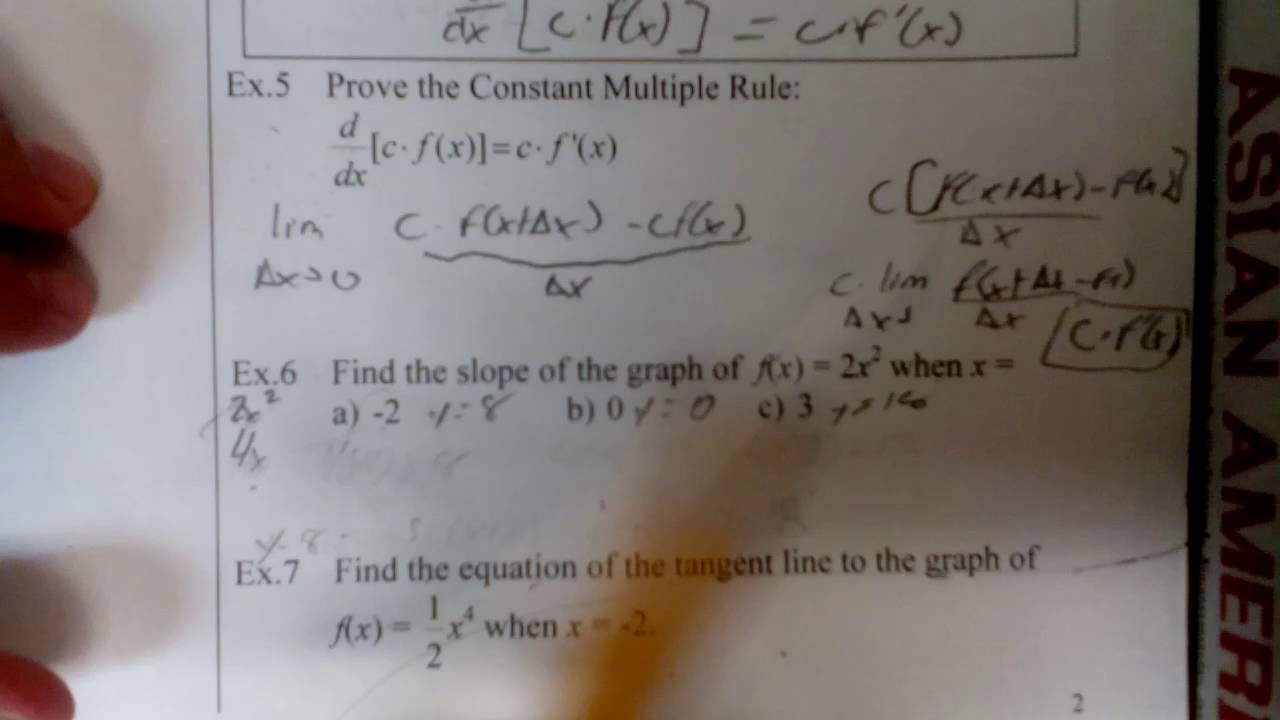 22 Basic Differentiation Rules Pt 2 Youtube 7131