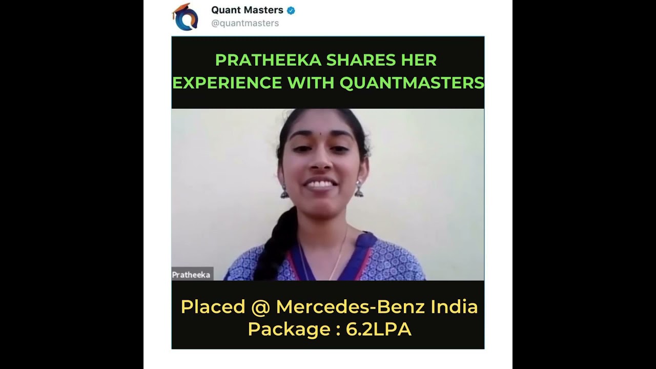 Pratheeka share her Quanmasters Training experience - YouTube