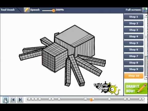 How to draw a Spider from Minecraft Mobs - YouTube