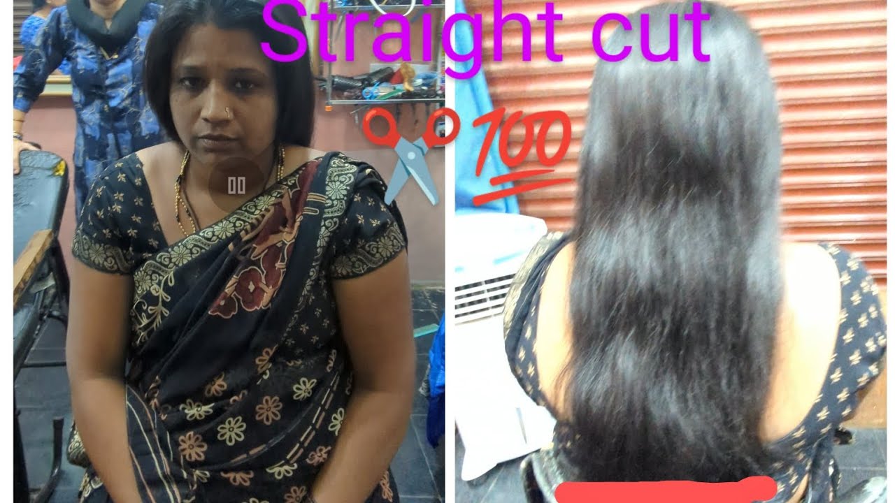 straight cut ️ easy method tutorials//hair cutting video 📸 ...