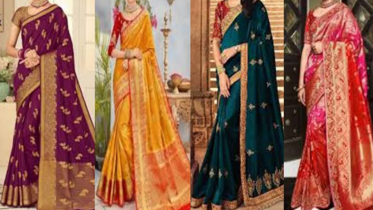 🍀🌼🍀Beautiful Bridal Silk Saree Design || Silk Saree For Wedding ...