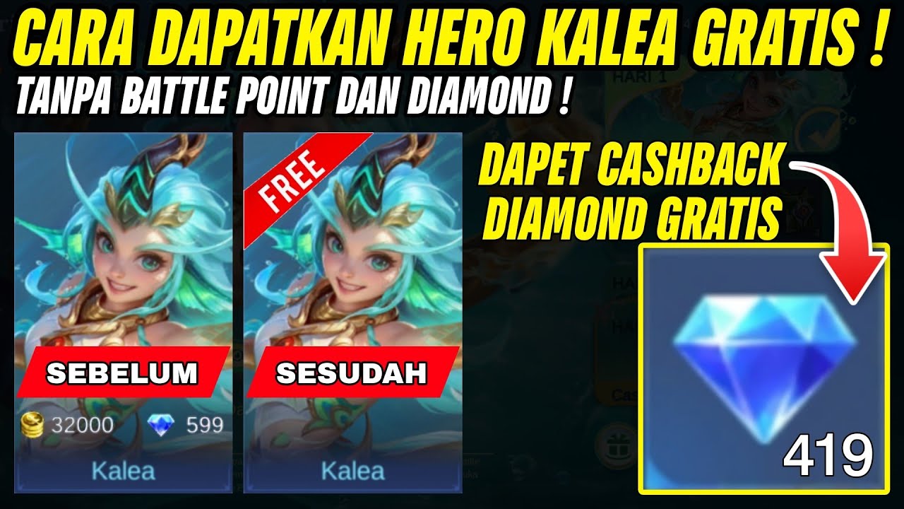 PAKE CARA INI HERO KALEA GRATIS ! CARA BELI HERO KALEA MLBB ! CARA DAPAT CASHBACK DIAMOND PASS ...