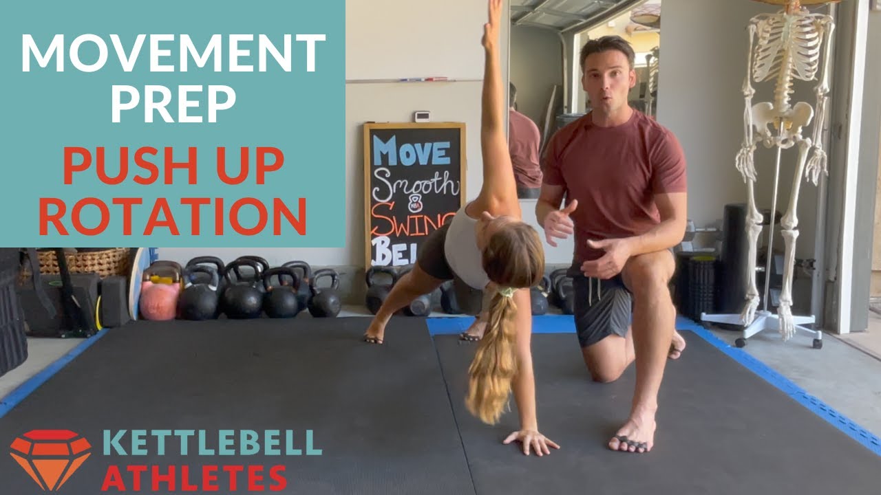 Movement Prep- Push Up Rotation - YouTube