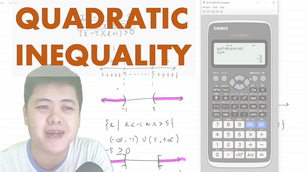 Grade 9 Math | SOLVING QUADRATIC INEQUALITY with CALCULATOR TECHNIQUE ...