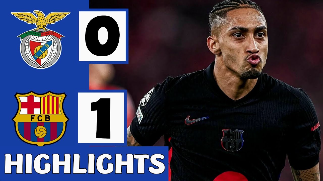 ⚫Benfica vs Barcelona 0-1 Extended Highlights | Raphinha GOAL, Cubarsi ...