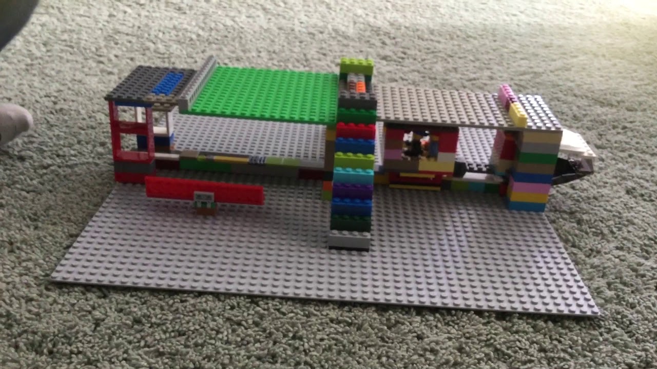 Lego train under freeway - YouTube