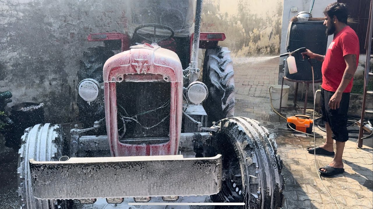 Tractor wash 🧼 and going farmhouse - YouTube