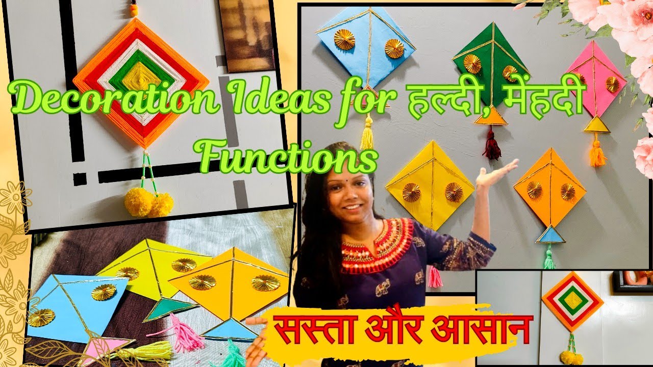 DIY Homemade Haldi & Mehendi Function Decoration Ideas || Budget ...