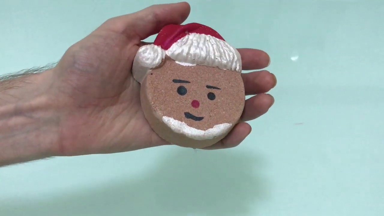 Santa head bath bomb from addicted to bath bombs - YouTube