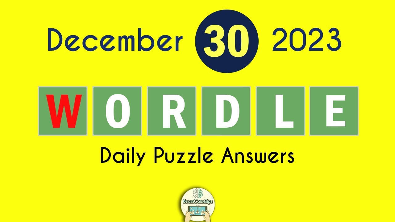 Wordle December 30 2023 Today Answer - YouTube