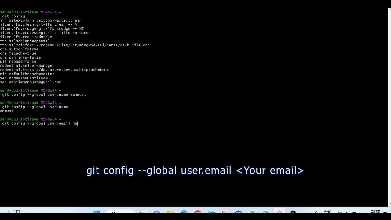 How To Set Git Username And Email Youtube