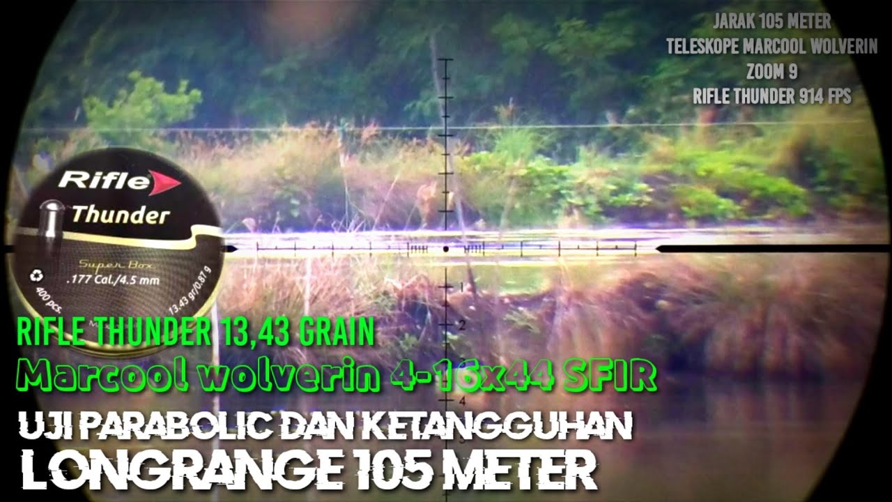 Review Rifle Thunder di jarak 105 meter - YouTube