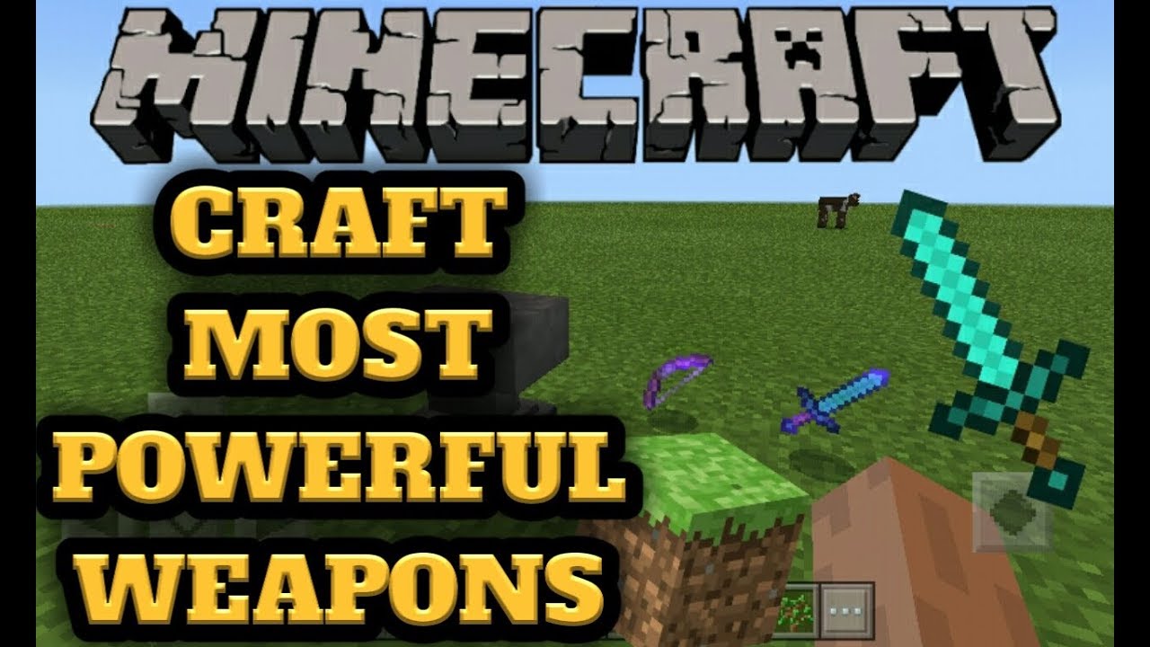 MINECRAFT POCKET EDITION (PE) | HOW TO CRAFT MOST POWERFUL WEAPONS IN ...