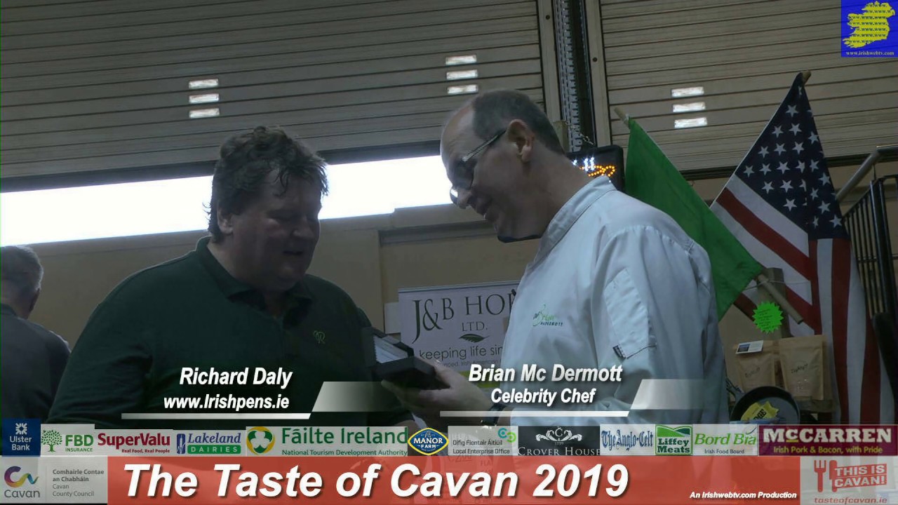 Richard Daly www irishpens ie presents Chef Brian Mc Dermott with a ...