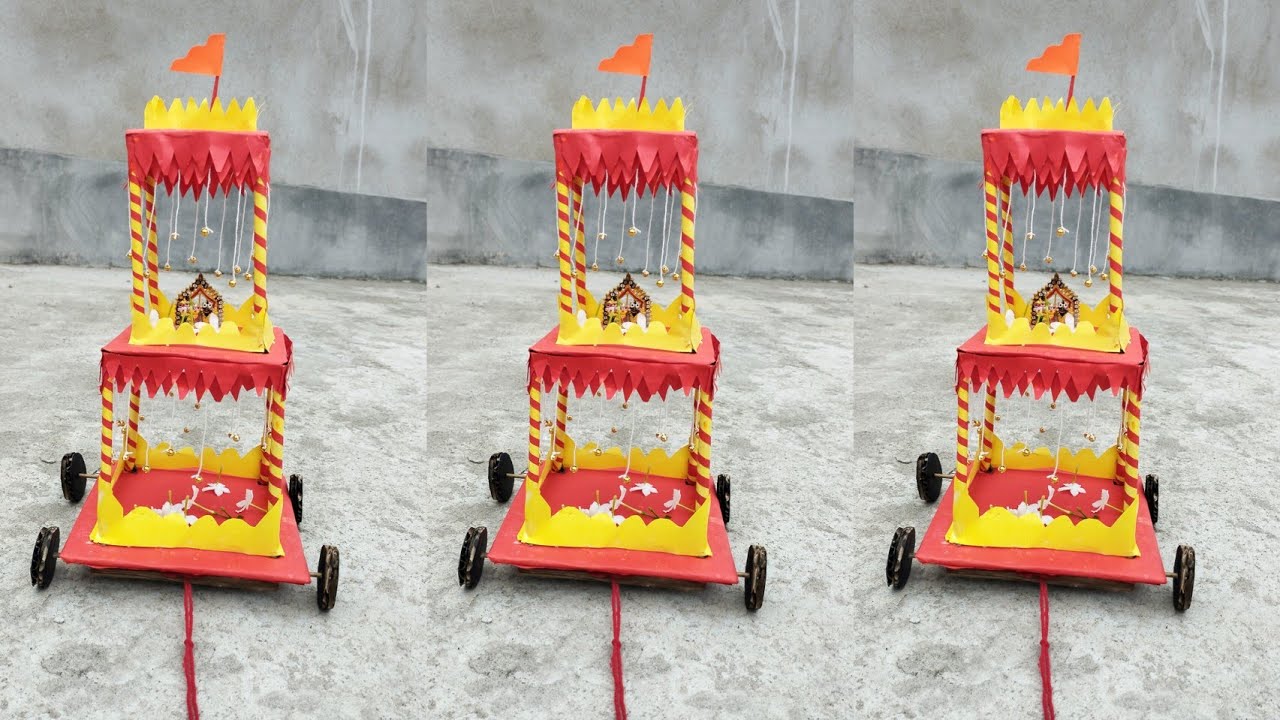 Rath Yatra Spacial || Rath Making With Paper || Handmade Jagannath Rath ...