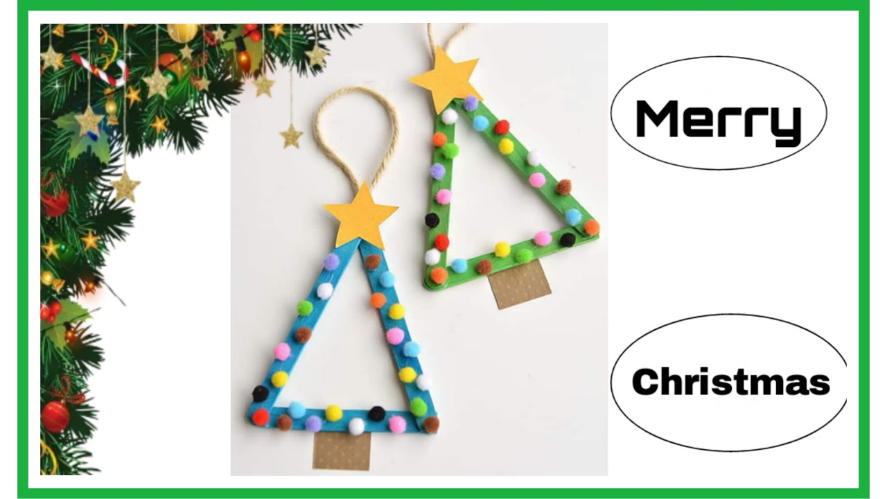 DIY easy Christmas Tree made from ice cream sticks | Christmas ...