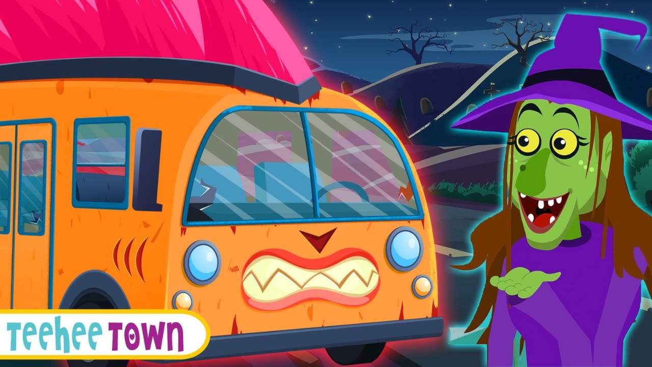 Wheels On The Skeleton Bus Spooky Ride | Spooky Scary Song By Teehee ...
