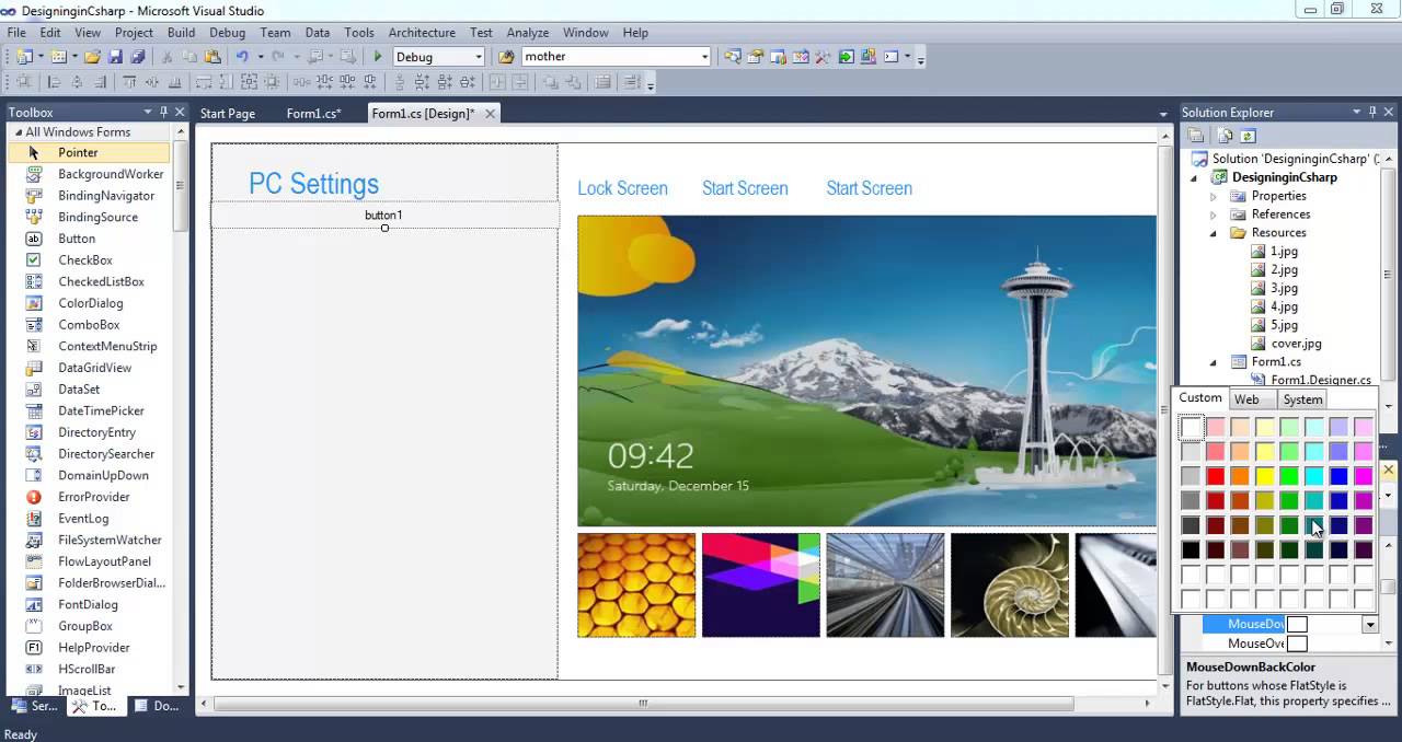 How to Create Unique Design in visual studio 2010 - YouTube