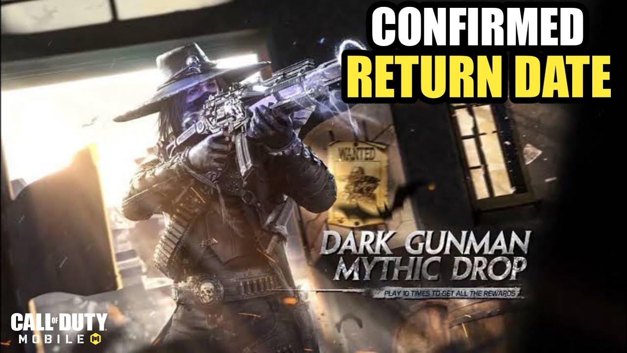*NEW* Codm Dark Gunman Mythic Drop Confirmed Return Date - YouTube