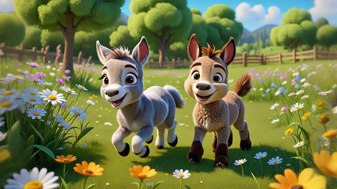Three Baby Donkeys Do a Happy Jig | Fun Animal Dance Song for Kids ...