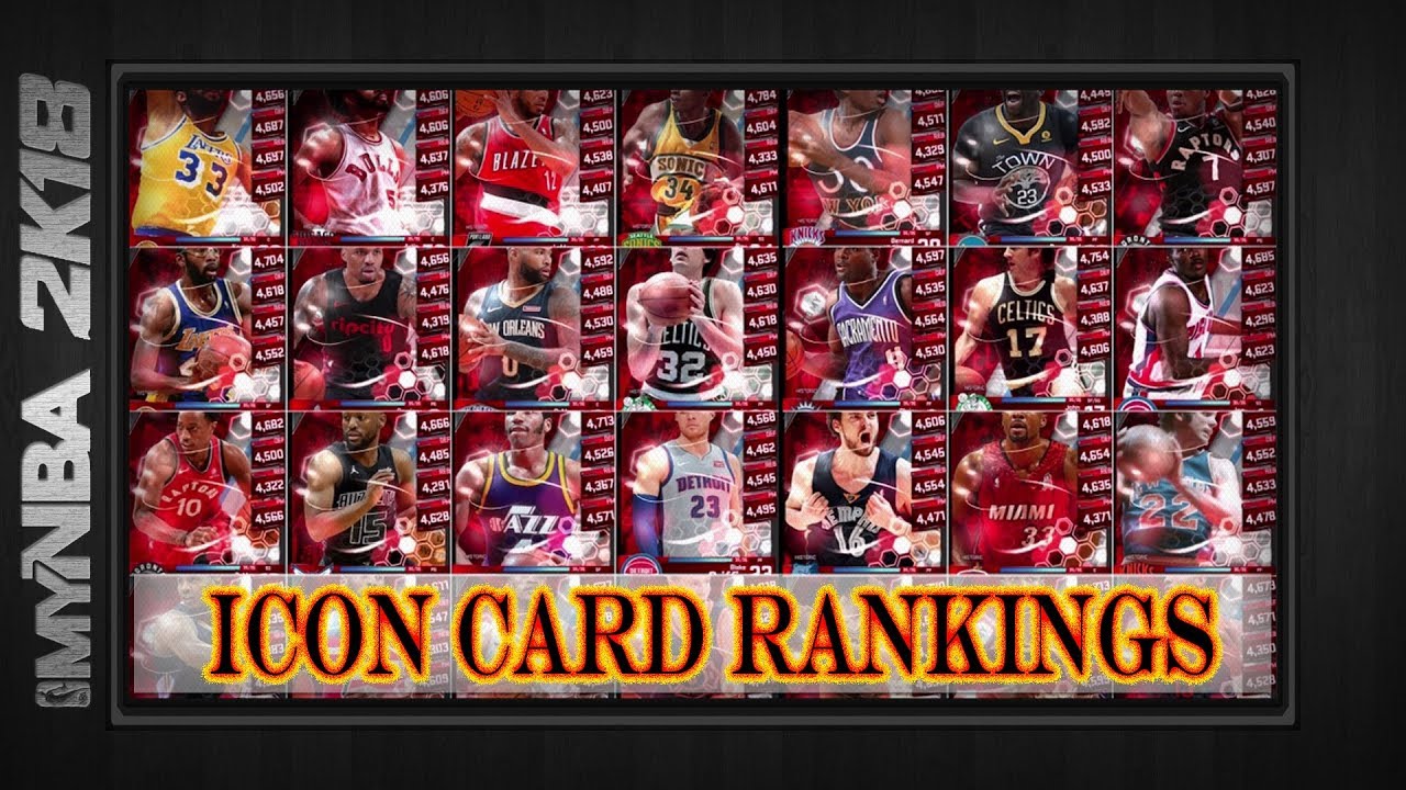 MyNBA2k18 | ICON TIER CARD RANKINGS #1-43 | What Cards Are The Best ...
