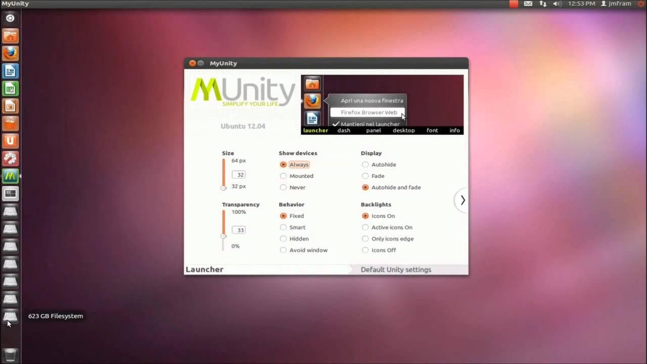 Ubuntu 12 04 LTS - MyUnity - Unity Tweak Tool - YouTube