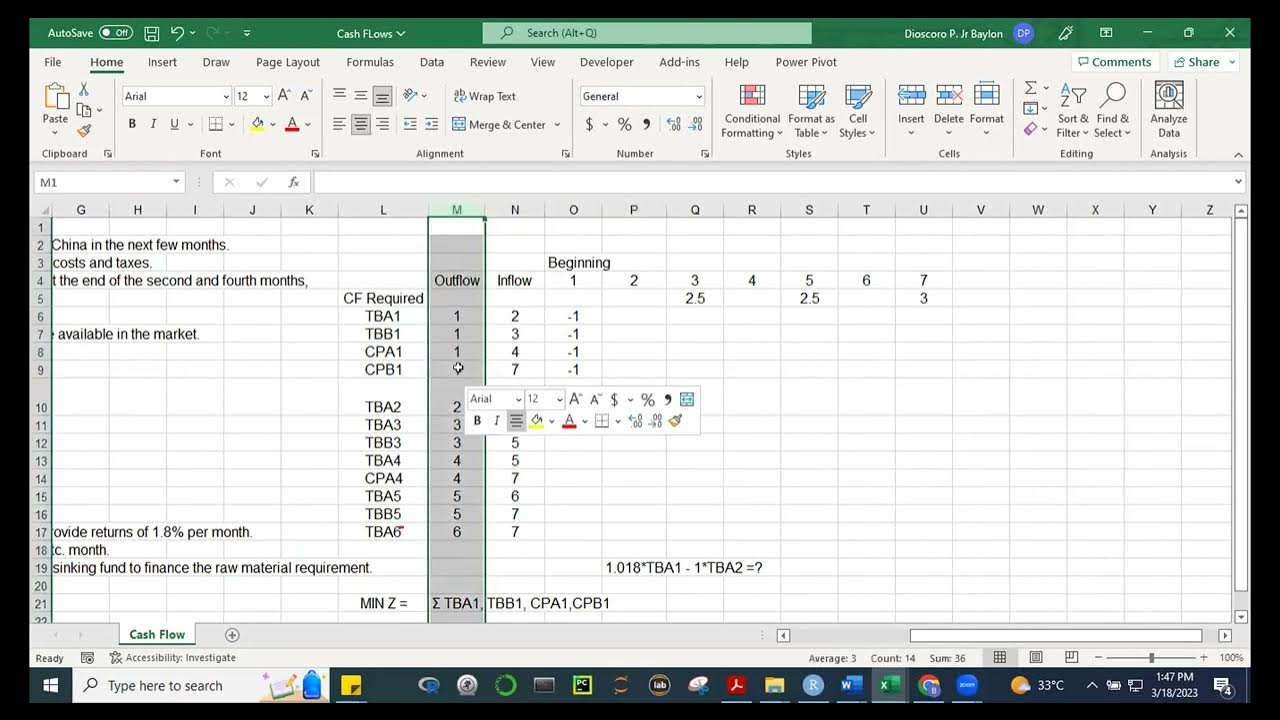 Linear and Non Linear Optimization Cash Flow March18, 2023 - YouTube
