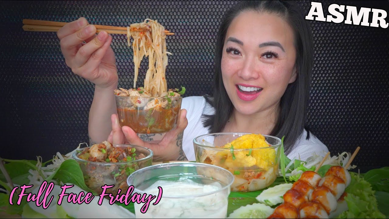 ASMR FULL FACE FRIDAY *THAI BOAT NOODLES (EATING SOUNDS) NO TALKING ...