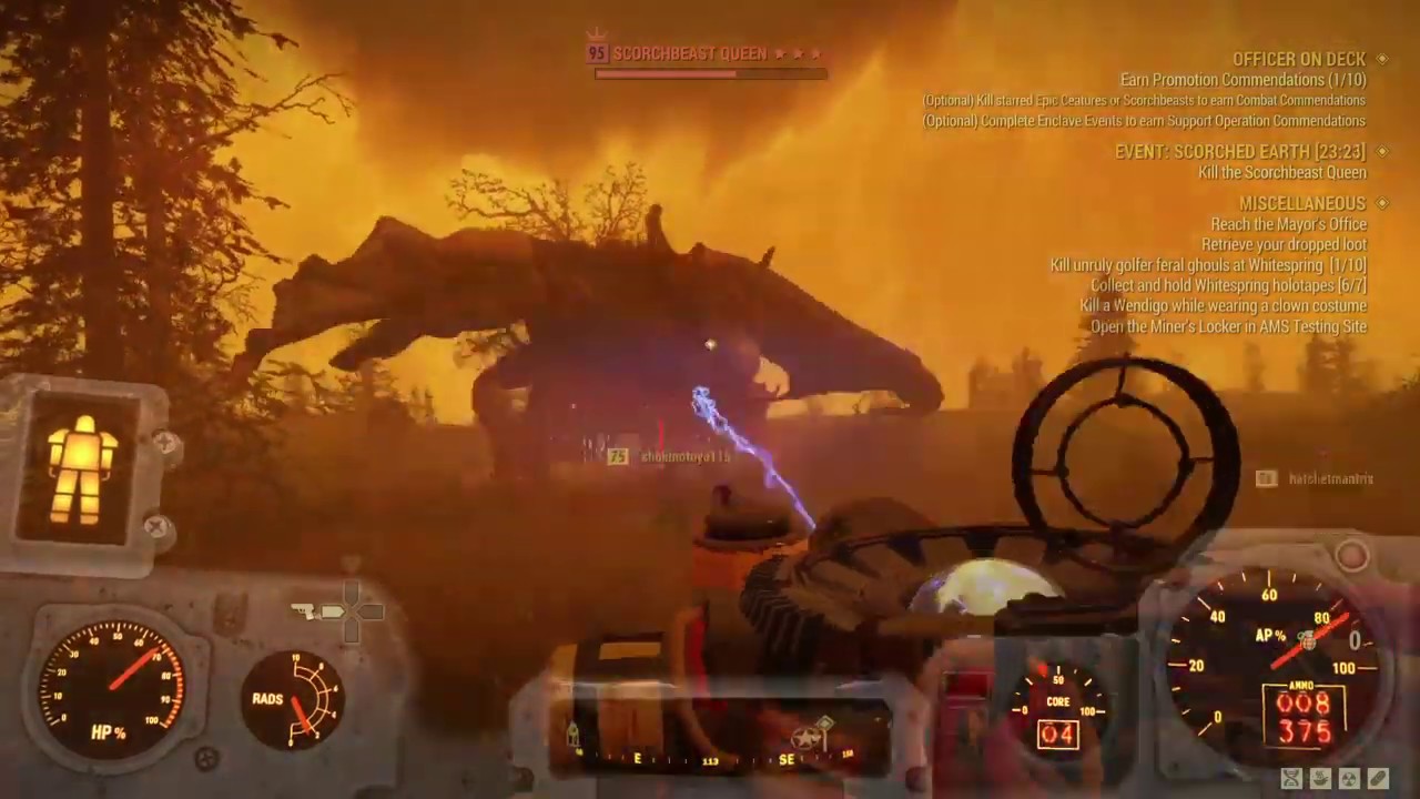 Fallout 76 Orbital Strike on the ScorchBeast Queen - YouTube