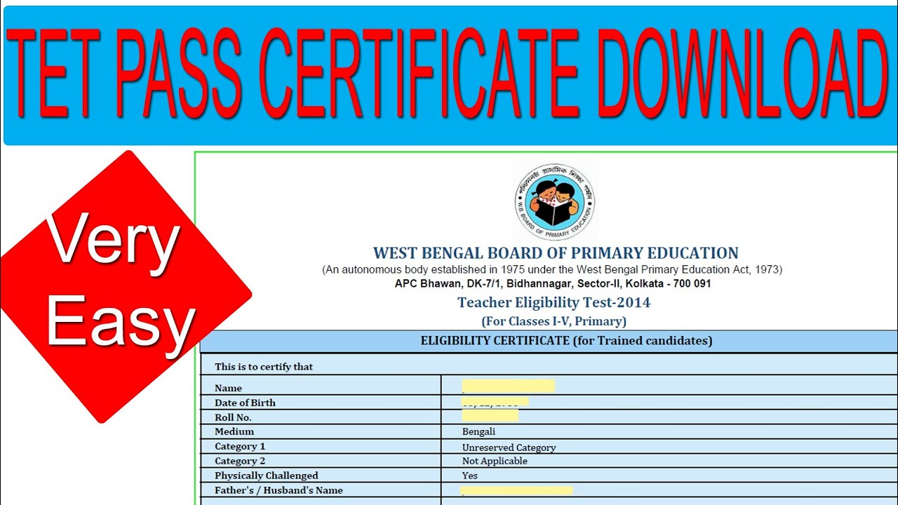 Tet pass certificate download // primary tet pass certificate // 2014 tet pass certificate - YouTube
