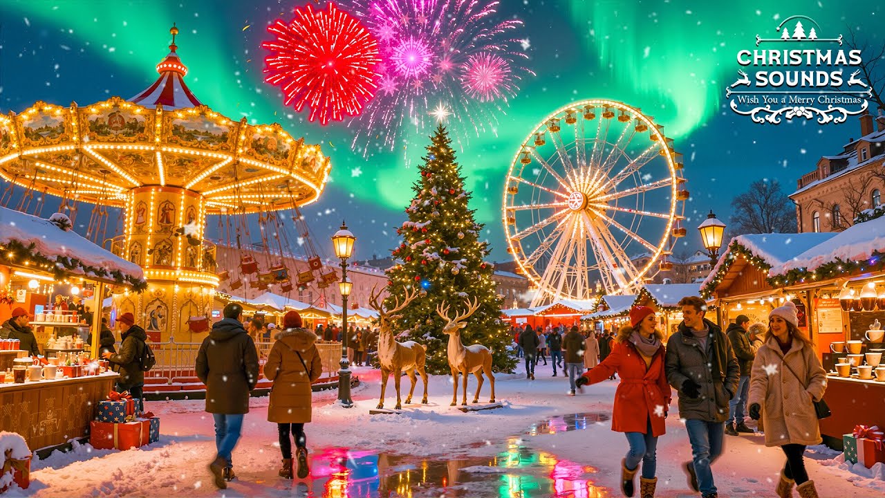 Beautiful Snowy Christmas Ambience 🎄Instrumental Christmas Music 🌲🎁 ...
