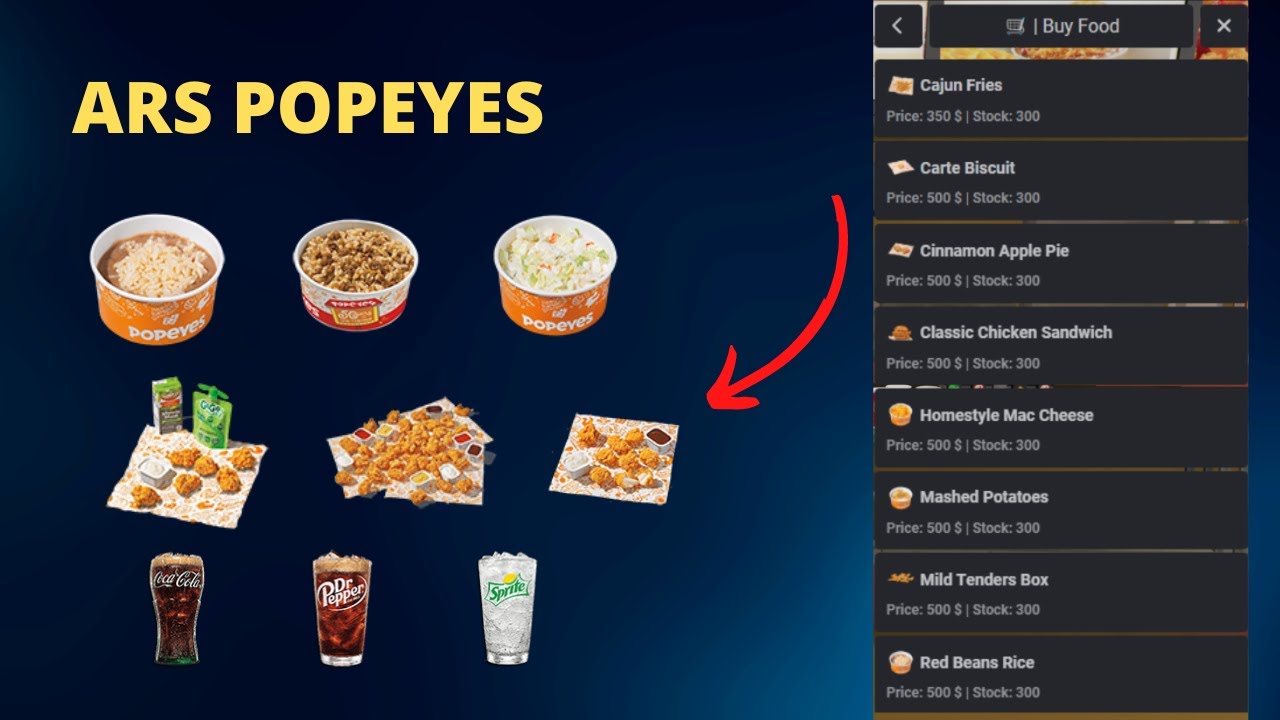 FiveM ESX ARS Popeyes Job Script with 37 Items and Customizable Shop ...