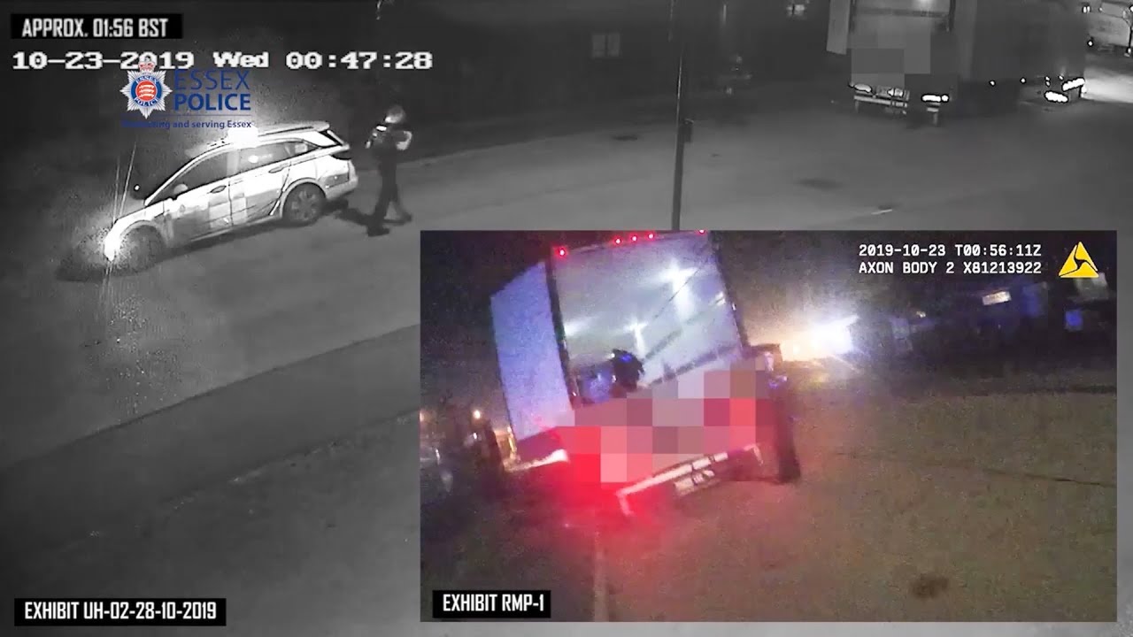 CCTV shows police arriving at scene of lorry deaths in October - YouTube